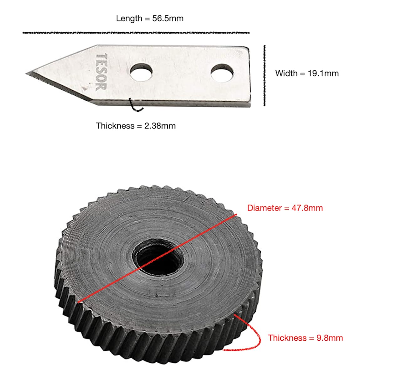 Tesor Replacement Parts - Knife/Blade & Gear Compatible with Edlund #1 Commercial Can Openers (#1 Size - 1 Pack)