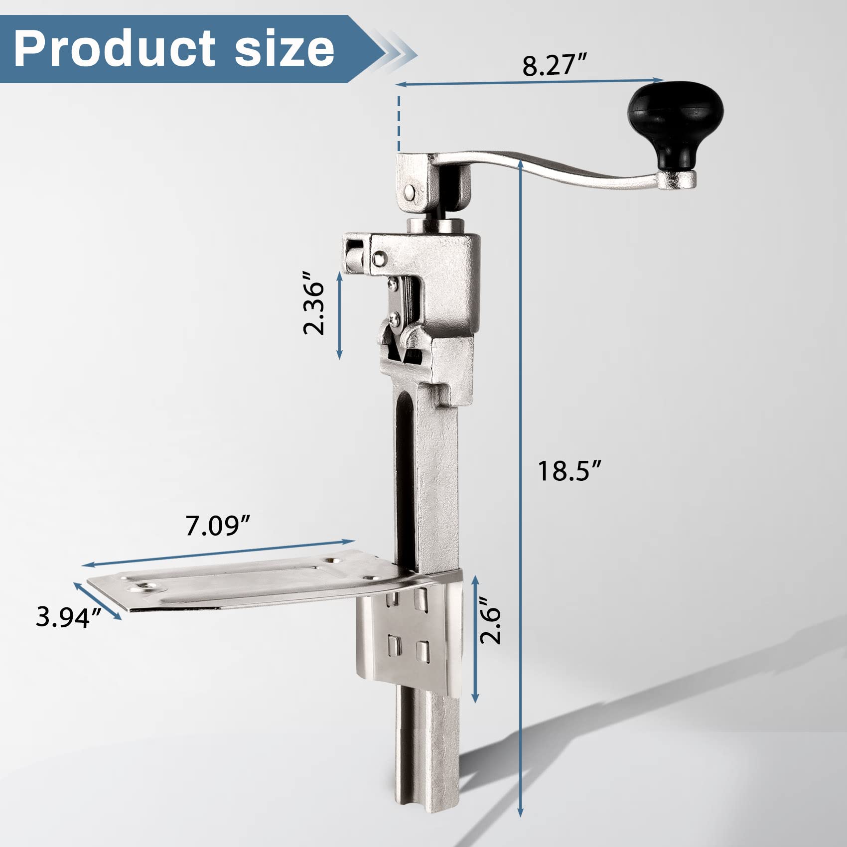 Aazai Commercial Can Opener Heavy Duty, Manual Table Can Opener Compatible with Edlund 11100, Industrial Can Opener for #10 Cans with Stainless Steel Blade and Plated Steel Base,for can Up to 11”Tall