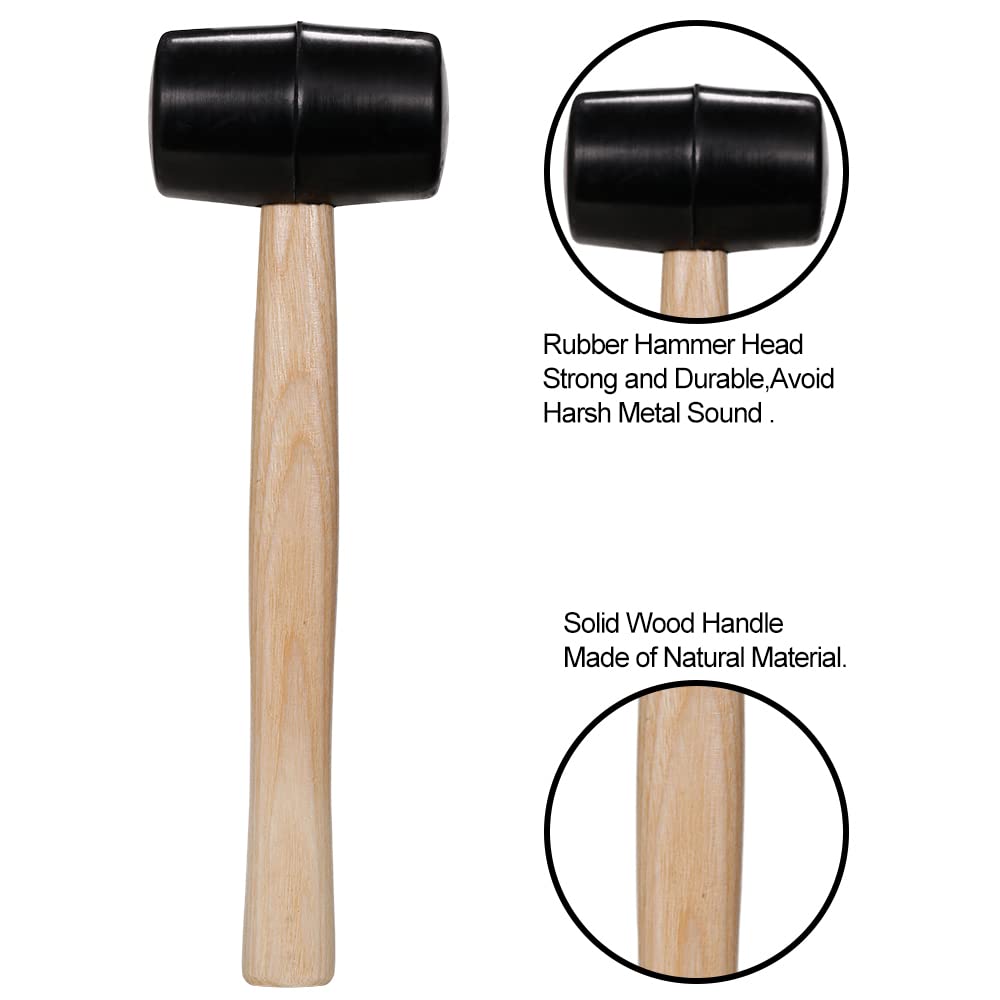 Coconut Opener Tool Set, Food Grade Stainless Steel Coco Opener Kit for Coconut Young & Mature, Coconut Shell Puncher Knife, Rubber Hammer with Wood Handle, Silicone Mat Shockproof