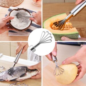 Coconut Opener Tools Set Super Easy to Open Coconuts Tool Food Grade Stainless Steel Coconut Opener Set Rubber Mallet with Handle Meat Removal Scraper