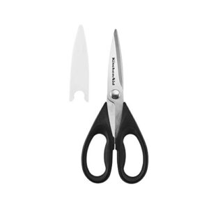 KitchenAid Classic Multifunction Can Opener/Bottle Opener, 8.34-Inch, Black & All Purpose Shears with Protective Sheath, One Size, Black