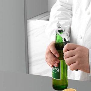 Bottle Opener Beer Bottle Opener for Arthritic Hands Stainless Steel Can Punch Opener with Non-slip Handle Multipurpose Kitchen Utensils