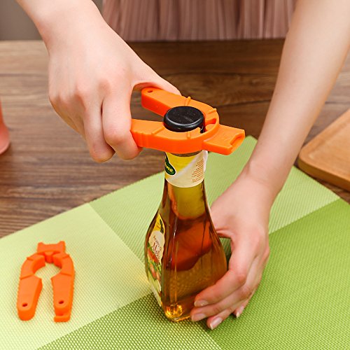 VIUJUH 3 in 1 Pop Can Opener, Party Partner Life Gadgets Smooth Edge Mutifunctional Can Opener, Upgraded Plastic Handheld,Fingernails Protecter, Designed Comfort Grips Bottle Opener for Dringing