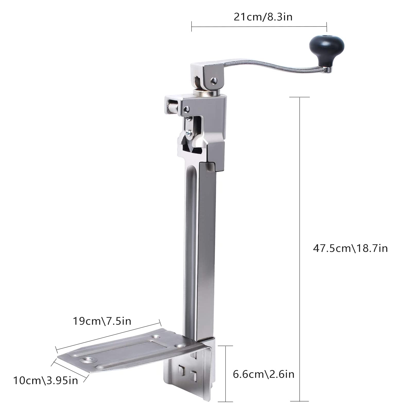 Manual Table Can Opener Compatible with Edlund #1, Commercial Can Opener for Restaurant Large Cans Up to 11” Tall