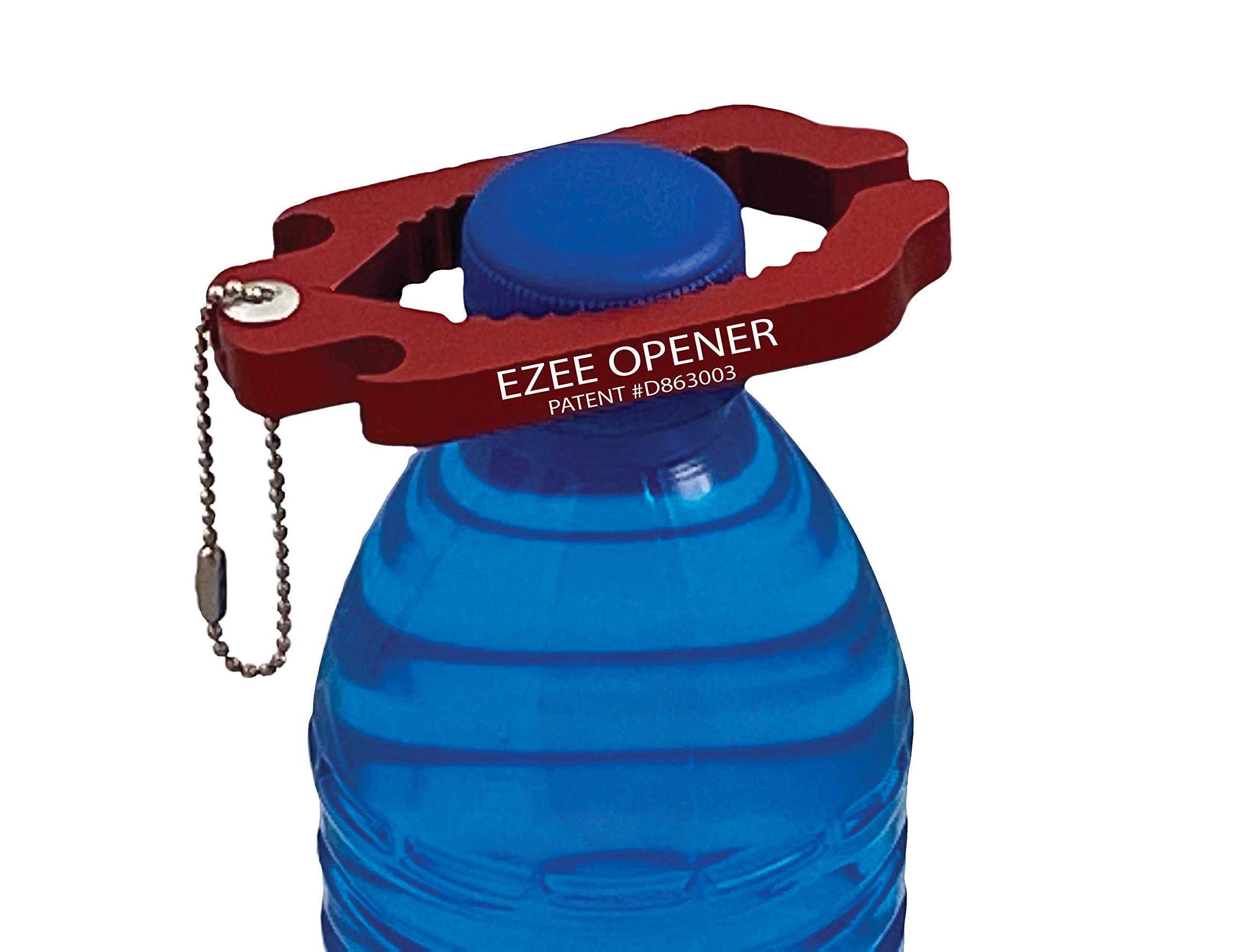 Ezee Opener - (Blue) Aluminum Keychain Multi use opener - perfect for arthritis and weak hands - opens to 2 1/2" dia.