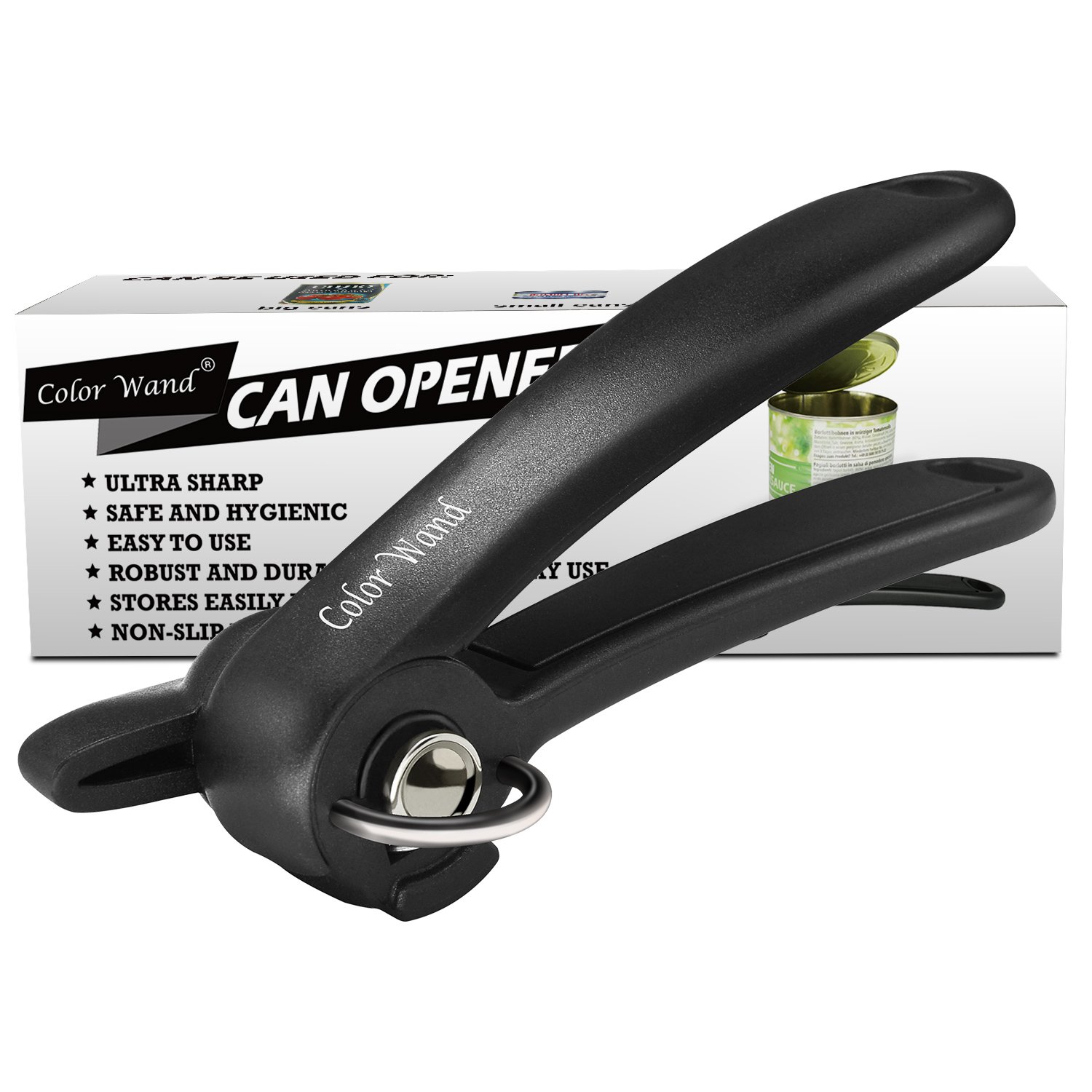 Color Wand Can Opener Manual Smooth Edge and Heavy Duty (Side-cut)