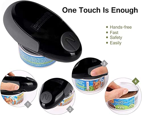 Electric Can Opener, Battery Operated Can Opener Smooth Edge, Food-Safe for Almost All Can Sizes, Electric Can Openers for Kitchen, Automatic Can Opener Ideal for Arthritics and Seniors