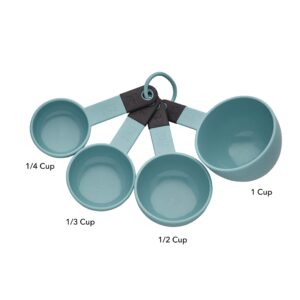 KitchenAid Classic Multifunction Can Opener/Bottle Opener, 8.34-Inch, Aqua Sky & KE058OHAQA Classic Measuring Cups, Set of 4, Aqua Sky/Black