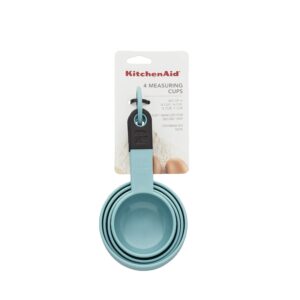 KitchenAid Classic Multifunction Can Opener/Bottle Opener, 8.34-Inch, Aqua Sky & KE058OHAQA Classic Measuring Cups, Set of 4, Aqua Sky/Black