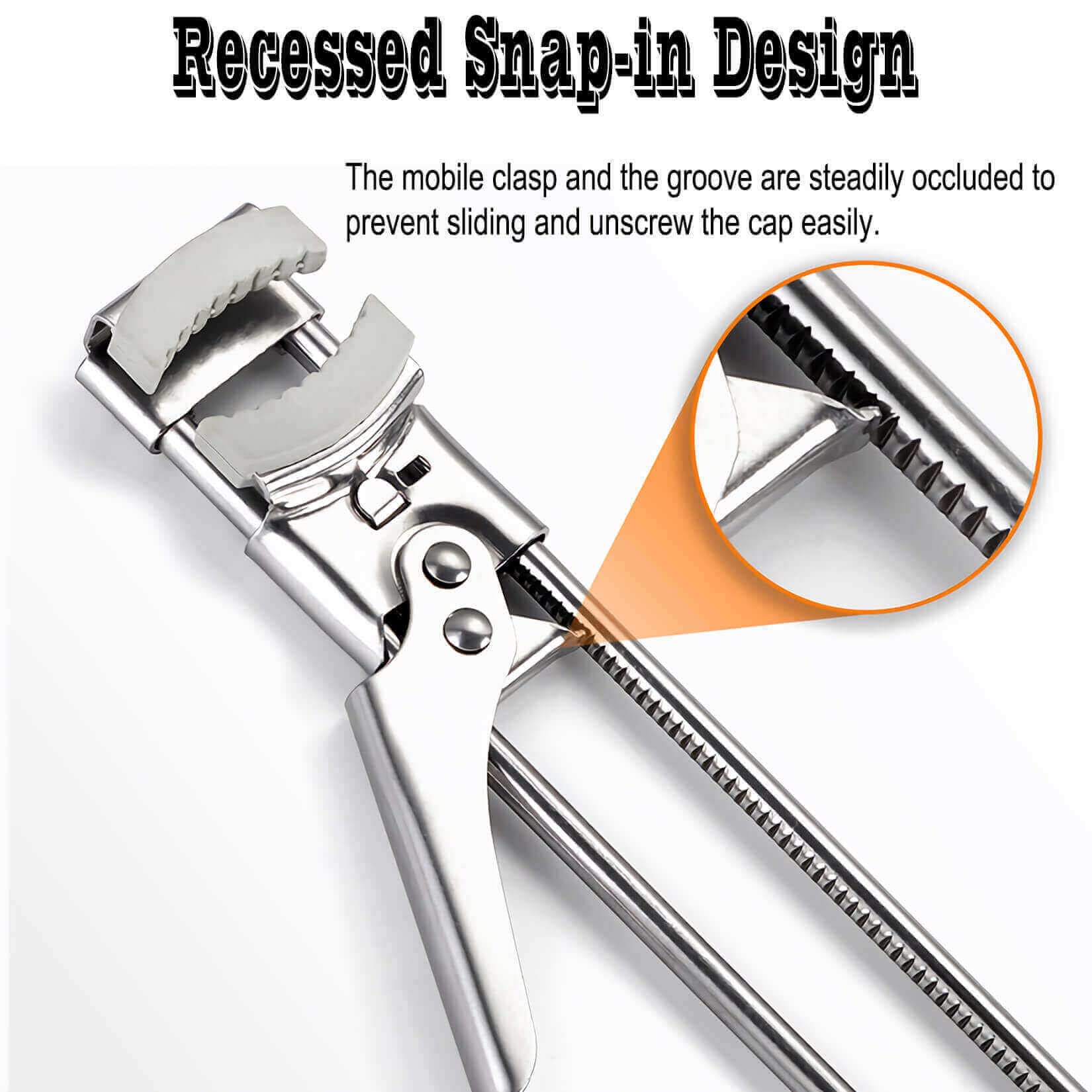 2023 New Adjustable Stainless Steel Can Opener,Upgrade the Extension of the Bottle Opener with Non-Slip Pad,Jar Opener for Weak Hands，Longer Hand Can Opener for Any-Size Lids (1 Pcs, 9in)