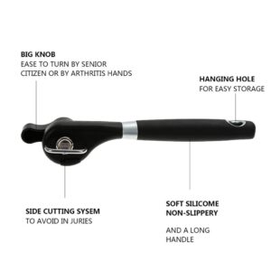 Macoior Can Opener,Manual Can Opener,Smooth Edge Safety Can Opener,Ergonomic Soft Grips Handle,Built in Food Grade Stainless Steel Can opener