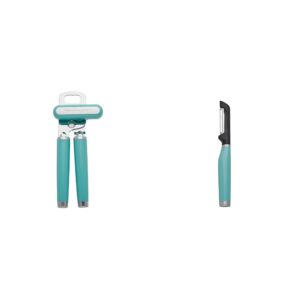 kitchenaid classic multifunction can opener/bottle opener, 8.34-inch, aqua sky & ke112ohaqa classic euro peeler, one size aqua sky 2