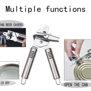 Can Opener, Stainless Steel Multifunctional Tin & Can Opener, Manual Kitchen Tool, Professional Ergonomic Heavy Duty Safety Manual Can Opener for Seniors With Arthritis At Hand