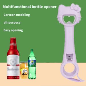 Stainless Steel Corkscrew Wine Opener Waiters Corkscrew New 2022 Multi-Functional 4-in-1 Suitable for Beer Beverage Can Opener Used in Kitchen Restaurant Chateau and Bars（Purple）