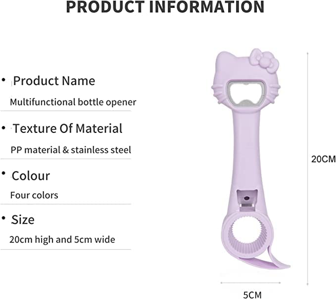 Stainless Steel Corkscrew Wine Opener Waiters Corkscrew New 2022 Multi-Functional 4-in-1 Suitable for Beer Beverage Can Opener Used in Kitchen Restaurant Chateau and Bars（Purple）