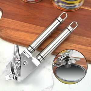 3-in-1 Manual Heavy Duty Stainless Steel Can Opener Non-Slip Handle, Use Ergonomic Knob Designed, Safe and Easy Operation, Suitable for Family, Barbecue