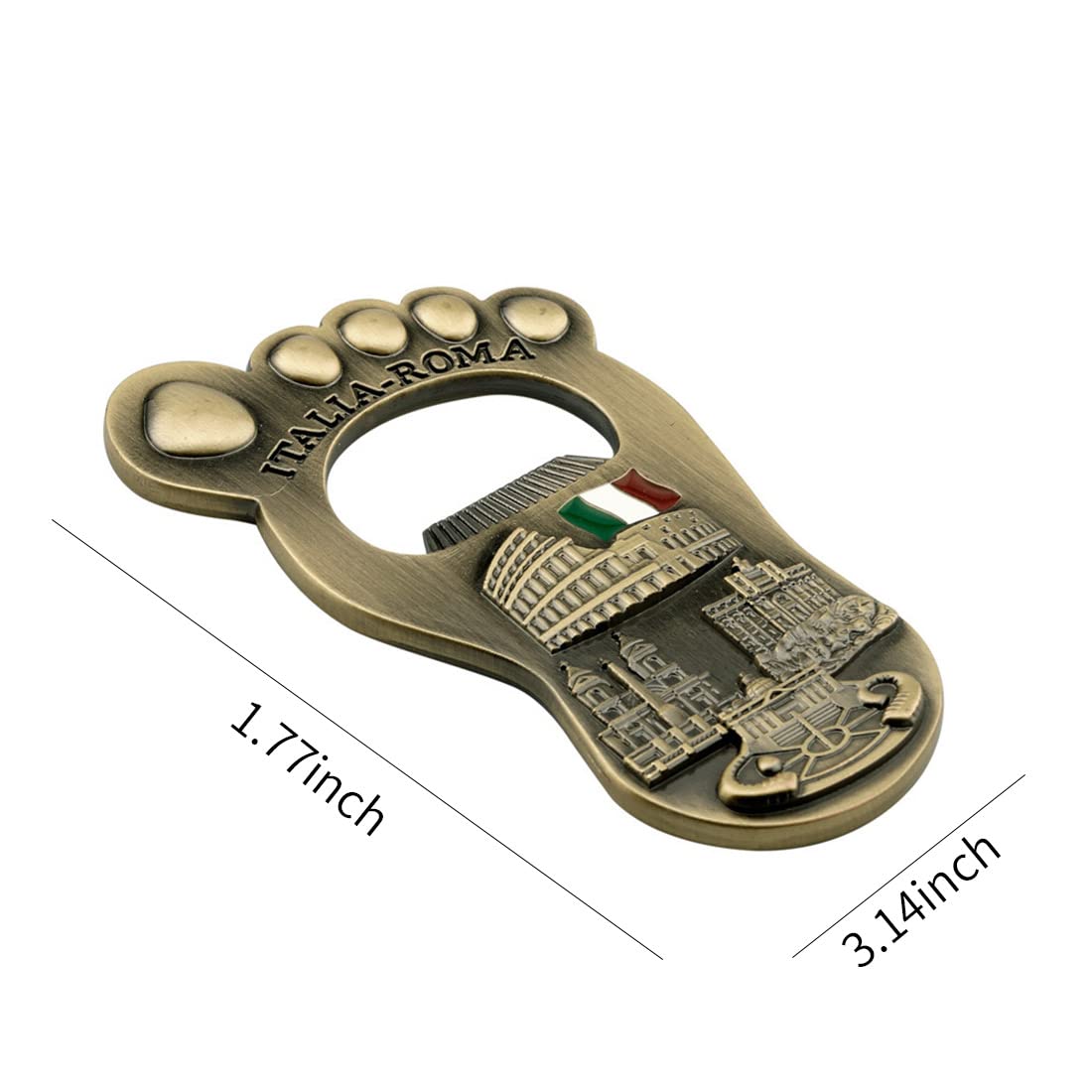 Xiongqi Footprint Bottle Openers,Metal Refrigerator Sticker Opener Italian Bigfoot Tourist Souvenirs Retro Crafts Creative Beer