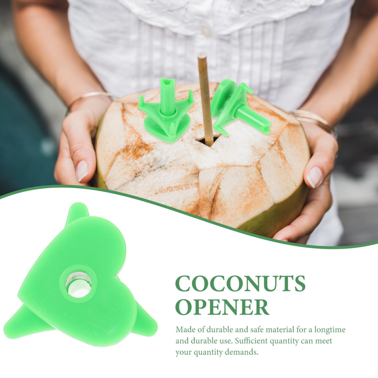 Kichvoe 20pcs Coconut Opener Tool Coconut Hole Puncher Easy Convenient Straw Hole Maker Coconut Opening Tool Pouch Tap for Young Fresh Thai Hawaii Coco Water