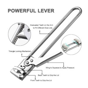 Adjustable Multifunctional Stainless Steel Can Opener，adjustable Stainless Steel Can Opener，fullofcarts Jar Opener for Weak Handsfor Any-size Lids (1pcs, 9in)