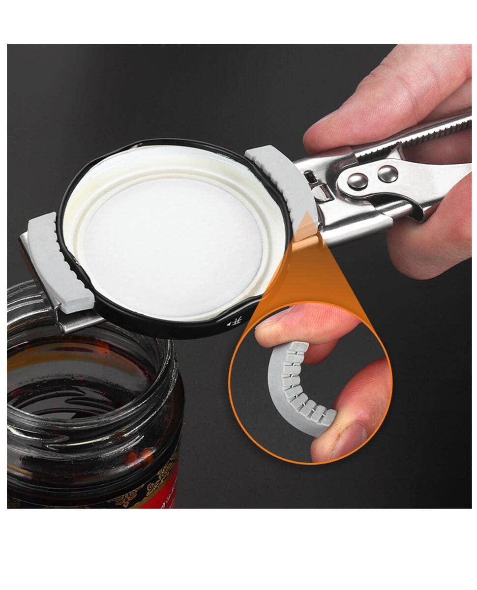 Adjustable Multifunctional Stainless Steel Can Opener，adjustable Stainless Steel Can Opener，fullofcarts Jar Opener for Weak Handsfor Any-size Lids (1pcs, 9in)