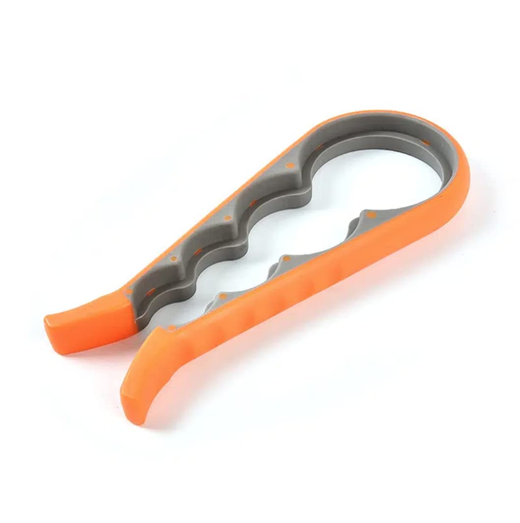 Multifunctional Bottle Opener, Household Can Opener, Labor-saving Cap Opener, Cap Screwer, Kitchen Cap Remover, Bottle Opener (Orange/Grey)