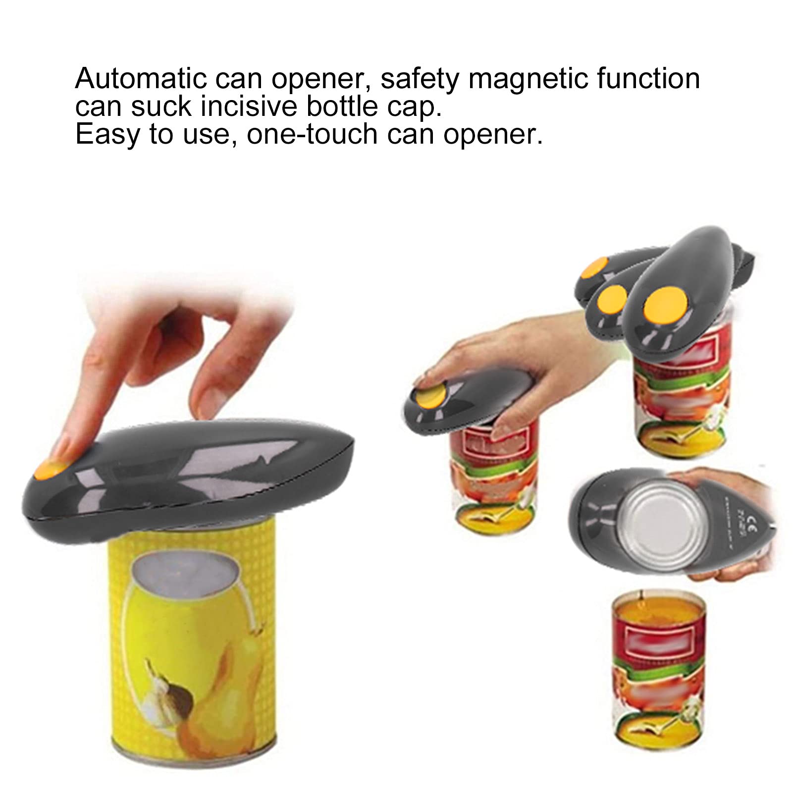 Open Tin Cans and Bottles with the Black Automatic One Electric Can Opener - for Home and Restaurants