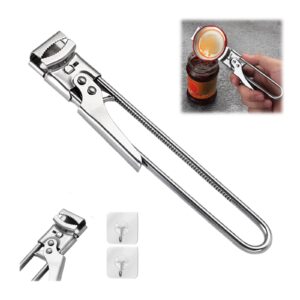 adjustable multifunctional stainless steel can opener, 2023 new toothed grip anti-slip jar opener, easy labor saving manual jar bottle opener kitchen accessories for seniors kids (1pc)