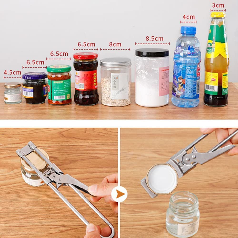 Adjustable Multifunctional Stainless Steel Can Opener, 2023 New Toothed Grip Anti-Slip Jar Opener, Easy Labor Saving Manual Jar Bottle Opener Kitchen Accessories for Seniors Kids (1PC)