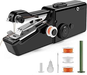 siddengold handheld sewing machine, mini portable electric sewing machine for beginners, home diy and travel, quick handy repairing stitch tool for fabric, clothing, kids cloth, black m