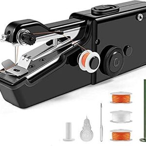 SiddenGold Handheld Sewing Machine, Mini Portable Electric Sewing Machine for Beginners, Home DIY and Travel, Quick Handy Repairing Stitch Tool for Fabric, Clothing, Kids Cloth, Black M