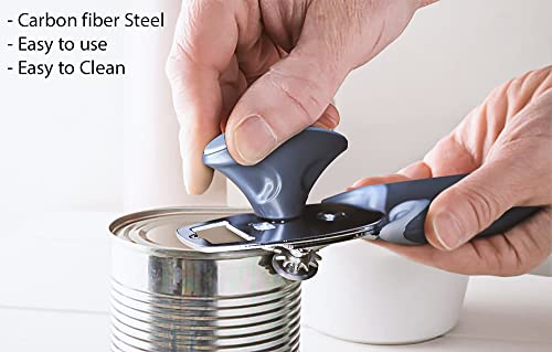 TJ COOK Carbon Steel Can & Bottle Opener Multifunction Easy To Use Manual Steel High Durability Carbon steel Gray