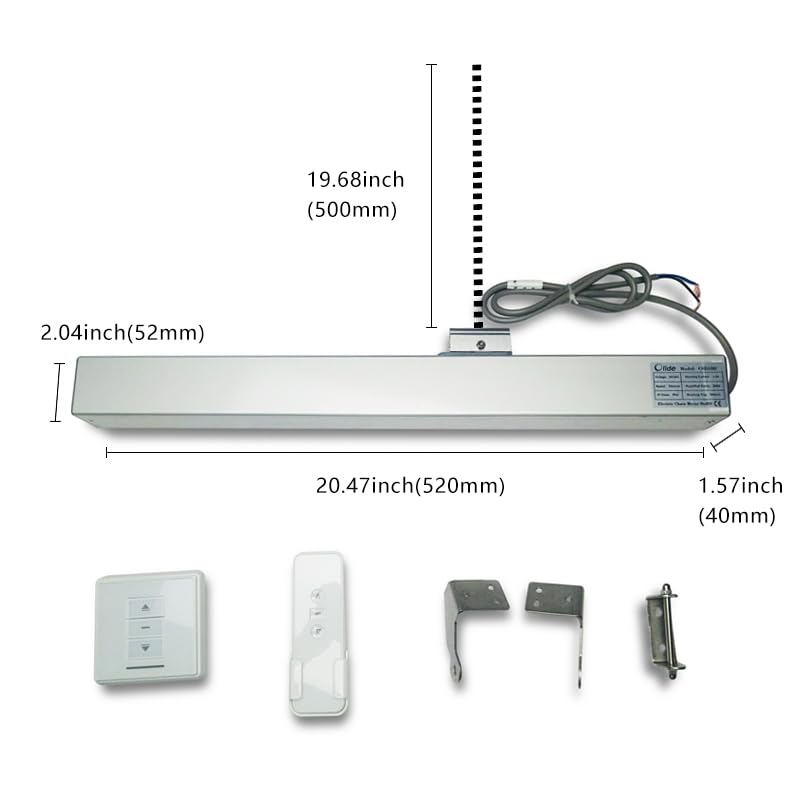 Olideauto Model SD500 24 V DC Electric Window Opener with Switch with 19-7/10'' Travelling Distance