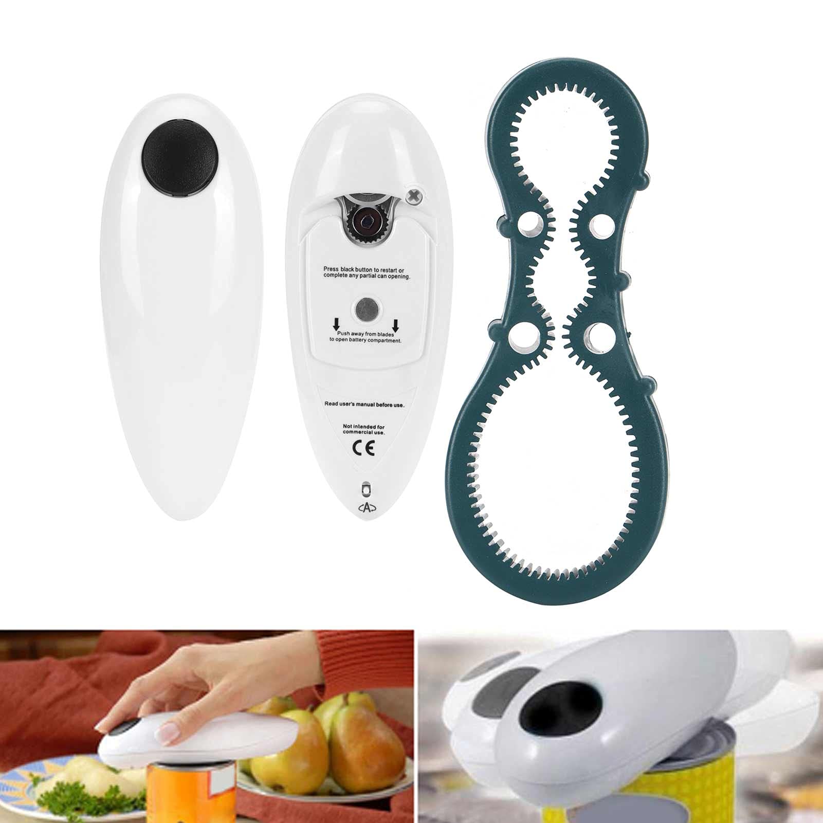 FASJ Electric Can Opener, Portable ABS and Stainless Steel Manual Automatic Bottle Opener for Hotel for Home for Restaurant