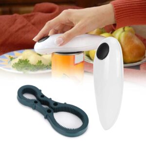 FASJ Electric Can Opener, Portable ABS and Stainless Steel Manual Automatic Bottle Opener for Hotel for Home for Restaurant