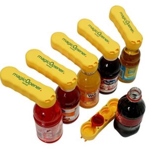 magic Opener MINI | 3-PACK Special | Soda/Water & Juice Bottle Openers | Twist off Plastic Bottles ez | Open 8 different cap sizes | Arthritis Help | Elderly Aids | Pull Tab Soup Cans Helper | Gifts