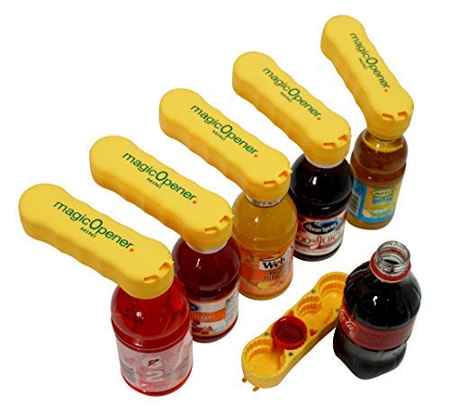 magic Opener MINI | 3-PACK Special | Soda/Water & Juice Bottle Openers | Twist off Plastic Bottles ez | Open 8 different cap sizes | Arthritis Help | Elderly Aids | Pull Tab Soup Cans Helper | Gifts