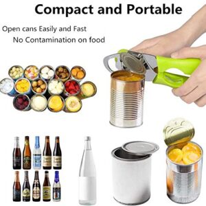 Can Opener, Can Openers Hand Held, 4 in 1 Smooth Edge Hand Held Bottle Opener, Professional Heavy Duty Beer Can Opener Ultra Sharp Food Safe Jar Opener Multifunctional Tin Opener with Easy Turn Knob