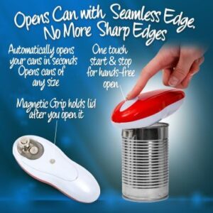 Can Opener Electric Can Opener Smooth Soft Edge One Touch Can Opener Start Automatic Hands Free Can Opener 4-AA Batteries Best Kitchen Gadget Good for Seniors with Arthritis Red