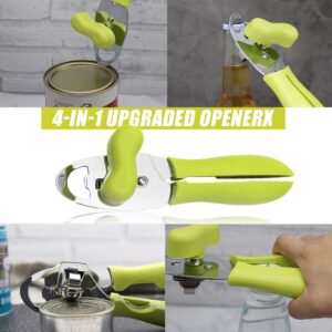 ThxMadam Manual Can Opener Smooth Edge, Kitchen Can Openers Stainless Steel Can Opener,Easy Turn Knob Handheld Can Opener with 2 Spare Blades