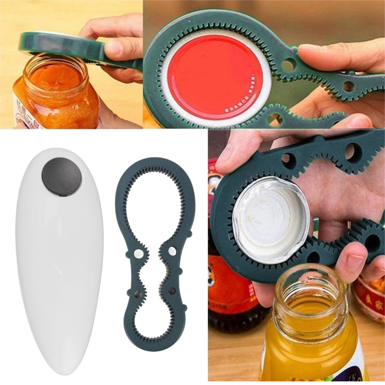 Zerodis Bottle Openers, Electric Can Opener Portable One Touch Automatic Can Opener with Manual Bottle Opener for Kitchens and Restaurants Hands Can Opener with Less Effort to