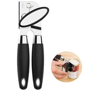 Can Opener Manual,Heavy Duty with Soft Anti-slip Hand Grip, Manual Can Opener Smooth Edge with Sharp Stainless Steel Cutting Edge