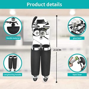 Can Opener Manual Handheld Powerful Can Opener, non-slip grip，Multifunctional stainless steel can opener,Ergonomic and easy to us（8.3 inch）