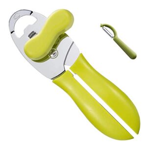 XXIN Can Opener and Swivel Vegetable Peeler, 4-in-1 Manual Stainless Steel Handheld Can Openers with 1 Potatoe Peeler, green, Green