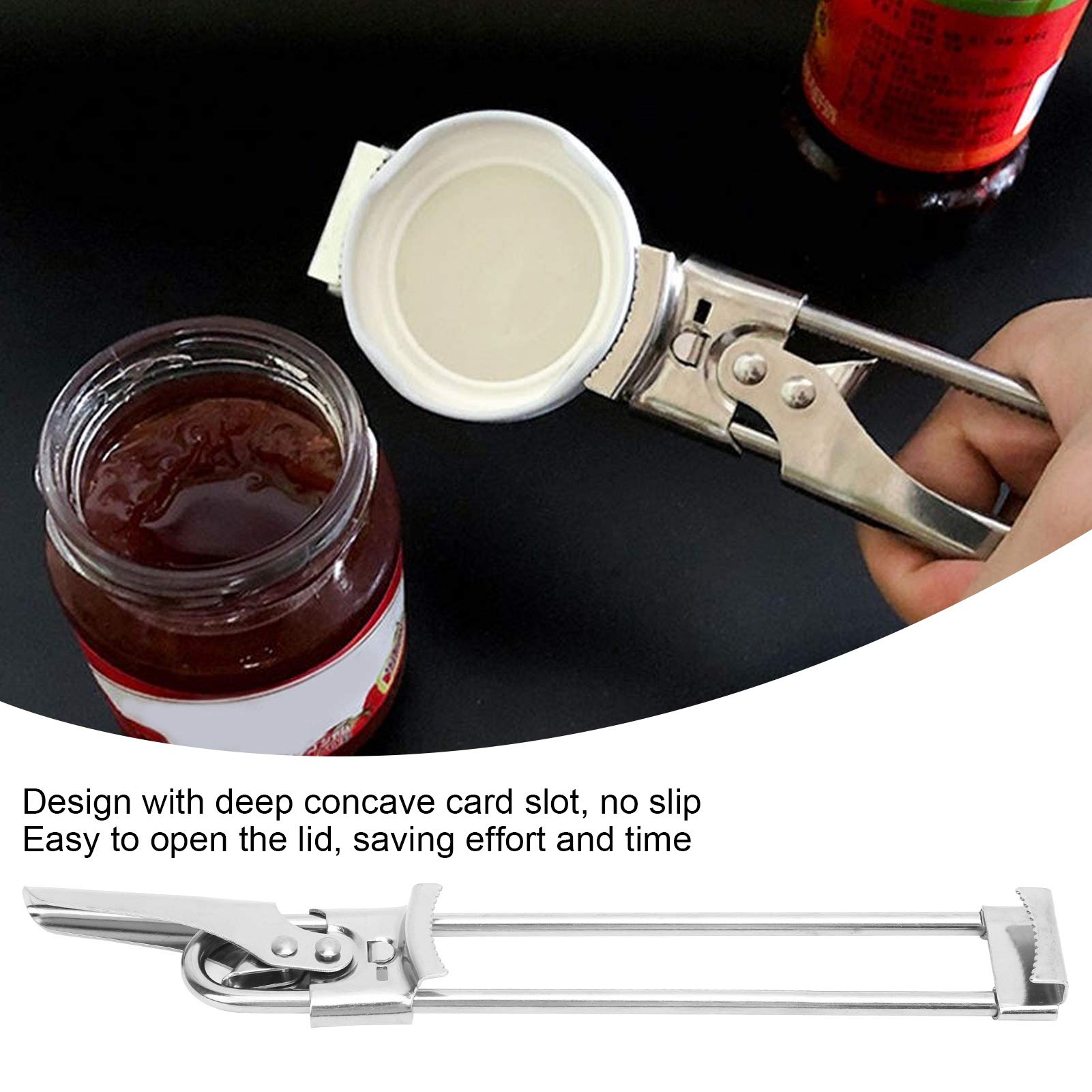 Adjustable Stainless Steel Jar Opener Master Opener Gripper Can Opener for Kitchen