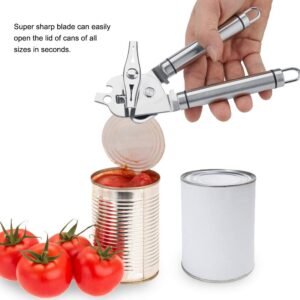 MOUMOUTEN Can Opener, Manual Handheld Can Opener Smooth Edge Stainless Steel Can Openers Kitchen Gadget with Multifunctional Bottles Opener