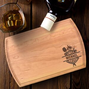 USA Made Personalized Cutting Board - Fathers Day, Birthday, Anniversary - Customized Gifts for Men, BBQ, Grill Accessories - Dad, Husband, Brother, Boyfriend, Papa - Custom Unique Mens Gifts for Him