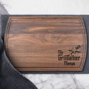 USA Made Personalized Cutting Board - Fathers Day, Birthday, Anniversary - Customized Gifts for Men, BBQ, Grill Accessories - Dad, Husband, Brother, Boyfriend, Papa - Custom Unique Mens Gifts for Him