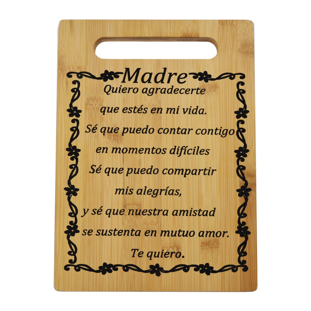 Regalos Para Mama, Regalos Para Madre, Gift for Mom Spanish Tabla de Cortar De Bambú, El Poema De Mamá, Regalo muy especial para mamá, Regalo Para el Cumpleaños De Mamá