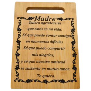 Regalos Para Mama, Regalos Para Madre, Gift for Mom Spanish Tabla de Cortar De Bambú, El Poema De Mamá, Regalo muy especial para mamá, Regalo Para el Cumpleaños De Mamá