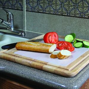 Camco - 43753-A Hardwood Cutting Board and Stove Topper With Non-Skid Backing, Includes Flexible Cutting Mat